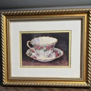 Art | Framed Teacup And Saucer Art Print | Poshmark
